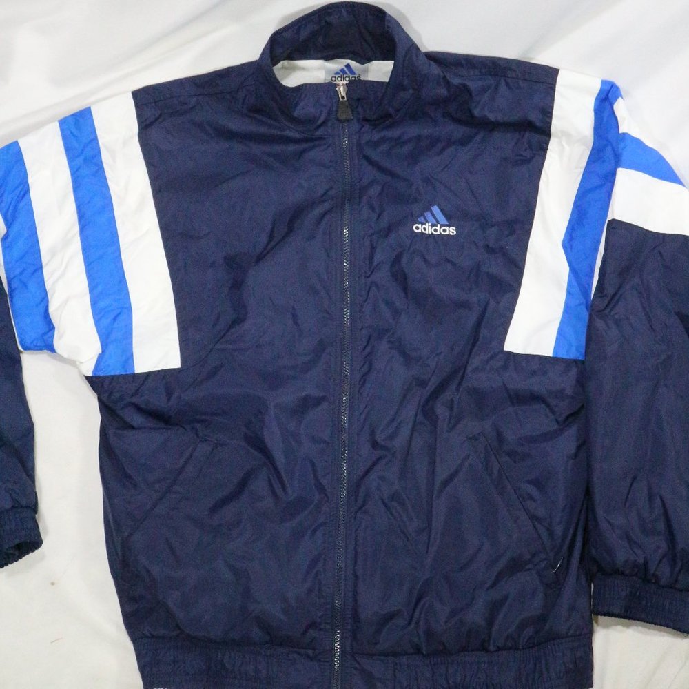 Adidas 3 Stripes Colorblock Track Jacket Vtg - Gem